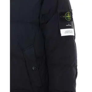 Stone Island Garment Dyed Crinkle Reps Logo Down Jacket