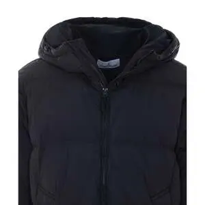 Stone Island Garment Dyed Crinkle Reps Logo Down Jacket