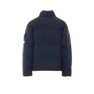 Stone Island Logo Garment Dyed Crinkle Reps Down Jacket