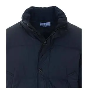 Stone Island Logo Garment Dyed Crinkle Reps Down Jacket