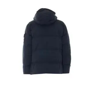 Stone Island Logo Garment Dyed Crinkle Reps Down Jacket
