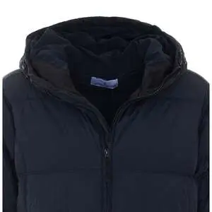 Stone Island Logo Garment Dyed Crinkle Reps Down Jacket