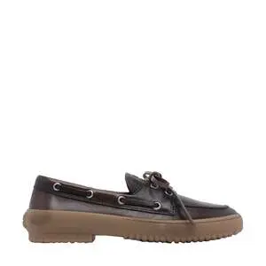 Miu Miu Logo Loafers - Brown