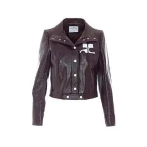 COURREGES COURREGES Red Burgundy Vinyl Effect Jacket Red