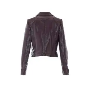 COURREGES Burgundy Vinyl Effect Jacket - Red