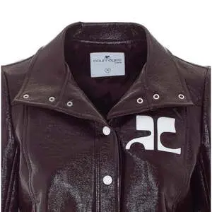 COURREGES Burgundy Vinyl Effect Jacket - Red