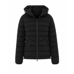 Moncler Herbes Quilted Down Jacket With Logo Hood - Black