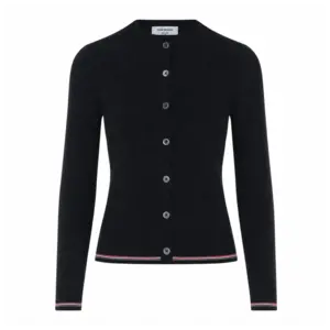 Thom Browne Ribbed Striped Logo Cardigan