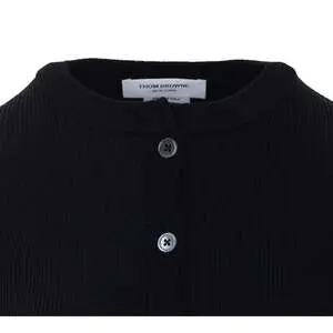 Thom Browne Ribbed Striped Logo Cardigan