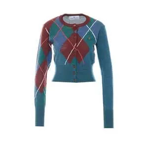 VIVIENNE WESTWOOD Argyle Cropped Cardigan - Multicolor