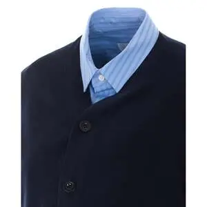 Sacai Poplin X Cotton Knit Cardigan - Blue