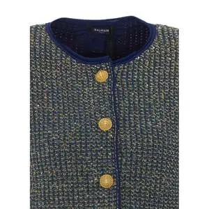 Balmain Glittered Tweed Cardigan
