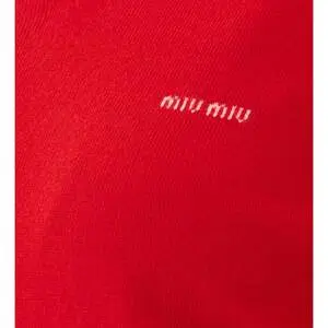 Miu Miu Embroidered Logo V-neck Cashmere Sweater