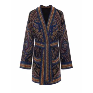 Etro Floral Paisley Print Belted Cardigan
