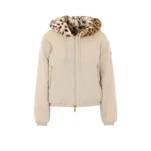 Moose Knuckles Reversible Quilted Faux Fur Hooded Jacket With Animal Print