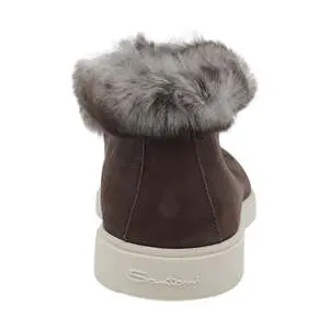 Santoni Shearling Detail Suede High-top Boots