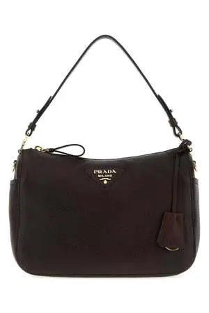 Prada Dark Leather Medium Shoulder Bag