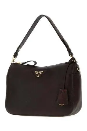 Prada Dark Leather Medium Shoulder Bag