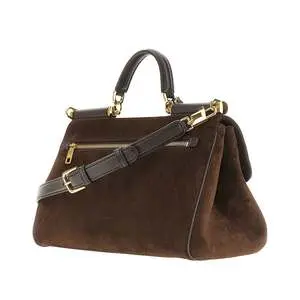 Dolce & Gabbana Suede Leather 'my Sicily' Handbag - Brown