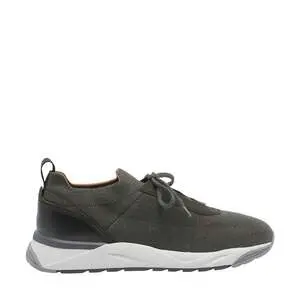 Santoni Fabric Lace-up Sneakers With Leather Details