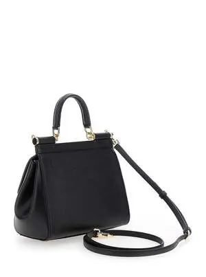 Dolce & Gabbana Sicily Medium' Leather Bag With Front Logo