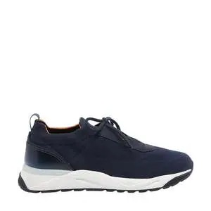 Santoni Flin Sneakers With Leather Details - Blue