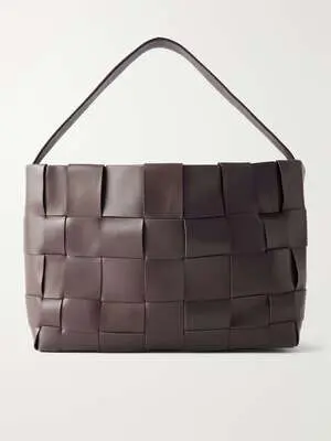 ST. AGNI Woven Large Leather Tote