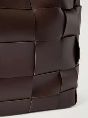 ST. AGNI Woven Large Leather Tote