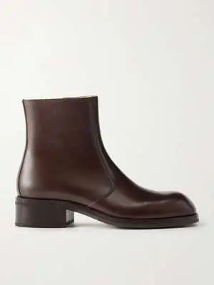 LEMAIRE Leather Ankle Boots - Chocolate
