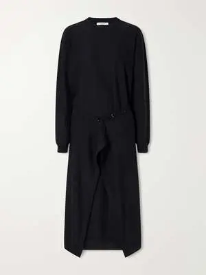 LEMAIRE Buttoned Wool-blend Knitted Midi Dress
