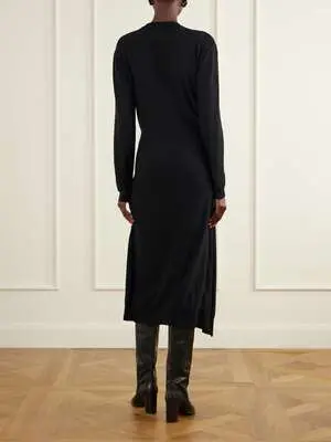LEMAIRE Buttoned Wool-blend Knitted Midi Dress