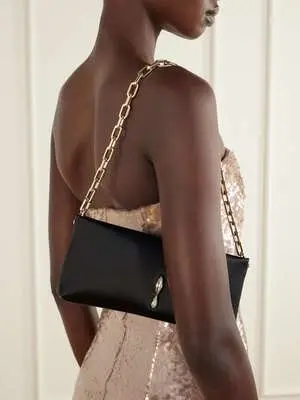 CHRISTIAN LOUBOUTIN Maykimay Crystal-embellished Satin Shoulder-bag