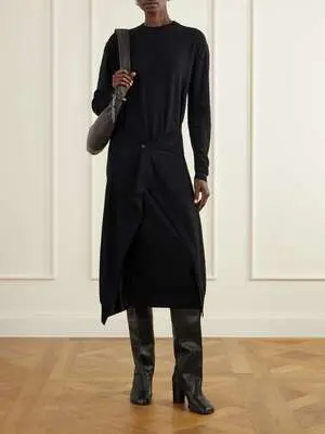LEMAIRE Crease Leather Knee Boots