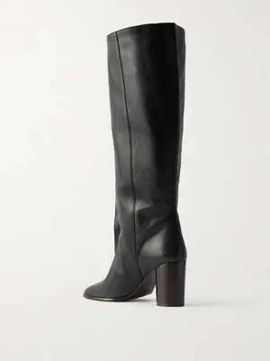 LEMAIRE Crease Leather Knee Boots