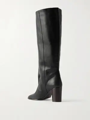 LEMAIRE Crease Leather Knee Boots