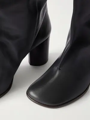 LEMAIRE Crease Leather Knee Boots