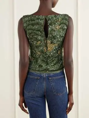 CLIO PEPPIATT Sequined Crepe Blouse