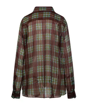 Dries Van Noten Plaid Long Sleeve Shirt - Burgundy