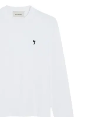 AMI Paris De Coeur Long-sleeved Crewneck T-shirt - White