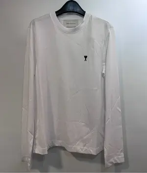 AMI Paris De Coeur Long-sleeved Crewneck T-shirt - White