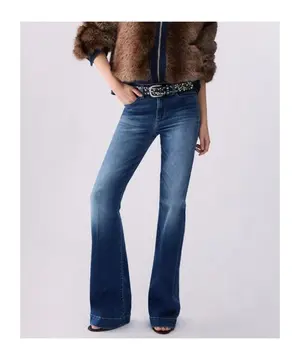 Liu Jo High Waist Flare Jeans With Rhinestone Embellishments