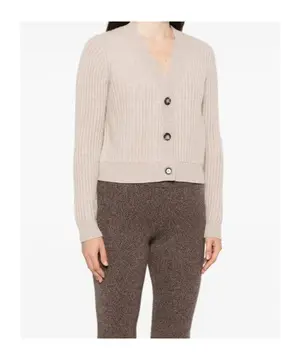 ALLUDE Long Sleeve Ribbed Cardigan