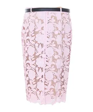 SELF-PORTRAIT Floral Lace Pencil Skirt - Pink