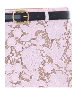 SELF-PORTRAIT Floral Lace Pencil Skirt - Pink