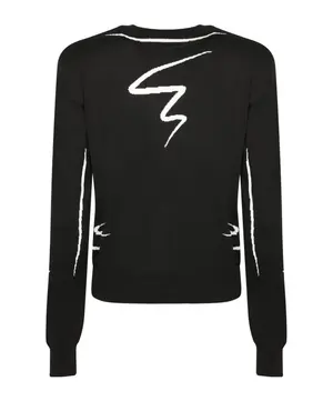 Moschino Single-breasted Knit Cardigan With Abstract Pattern
