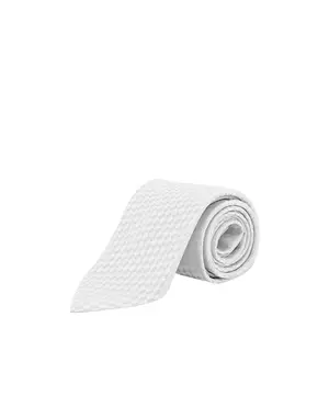 TOM FORD Net-pattern Satin Tie - Light Grey