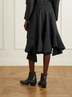Comme Des Garçons Wide-leg Twill Ruffled Shorts
