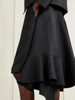 Comme Des Garçons Wide-leg Twill Ruffled Shorts