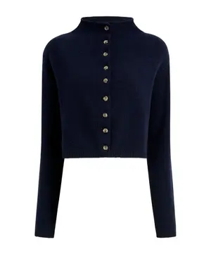 KHAITE Annora Cardigan In Midnight Navy