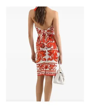 Dolce & Gabbana Majolica-print Charmeuse Top